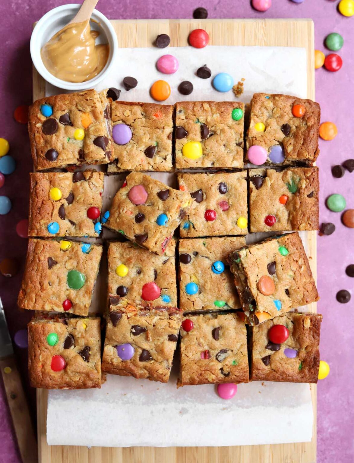 CHEWY Monster Cookie Bars (with VIDEO) - Scientifically Sweet
