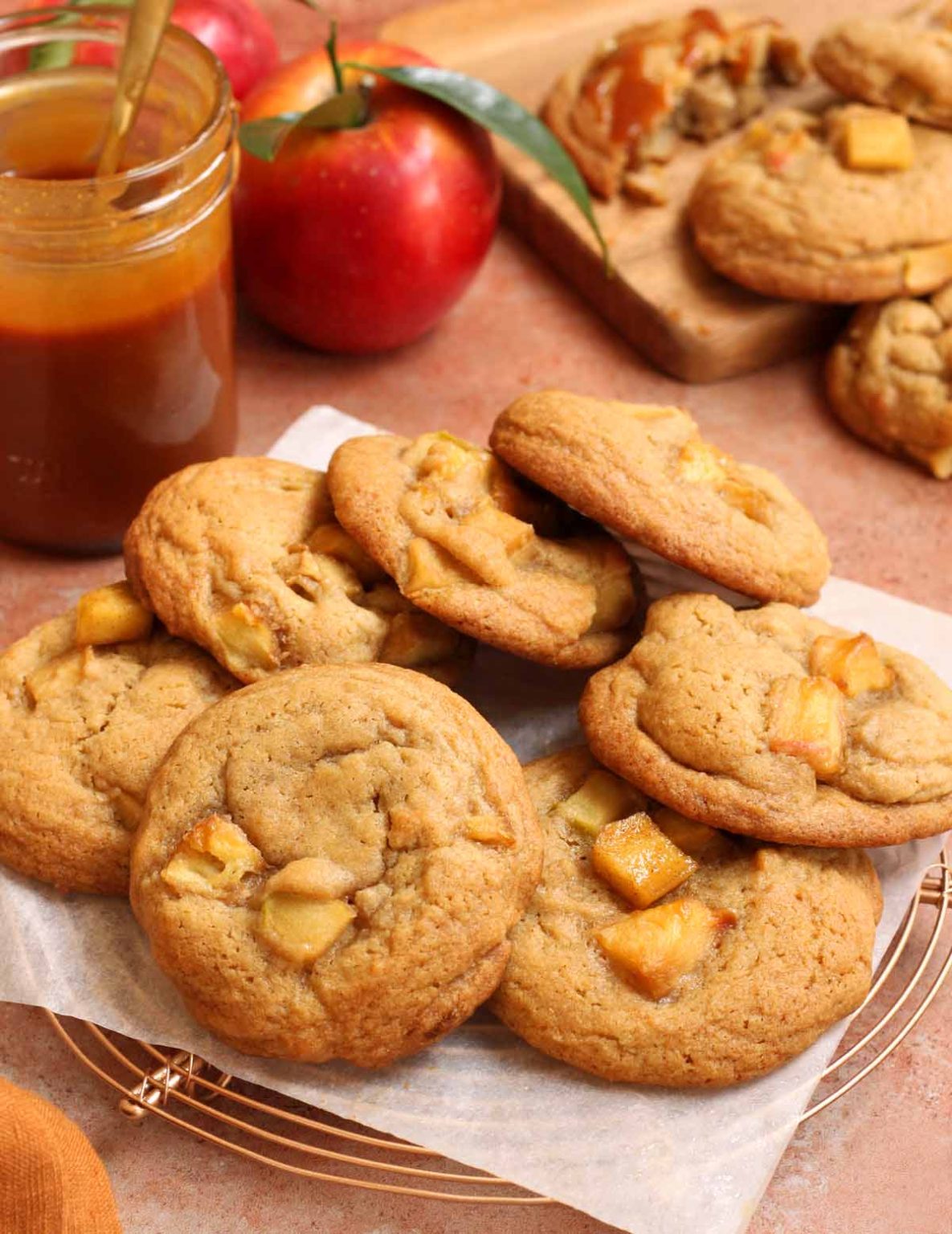 SOFT & CHEWY Caramel Apple Cookies (with VIDEO) - Scientifically Sweet