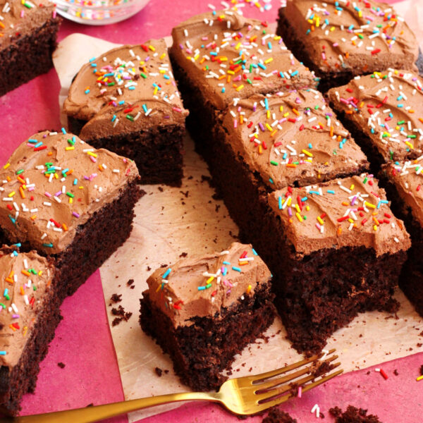 EASY One Bowl Chocolate Sheet Cake - Scientifically Sweet