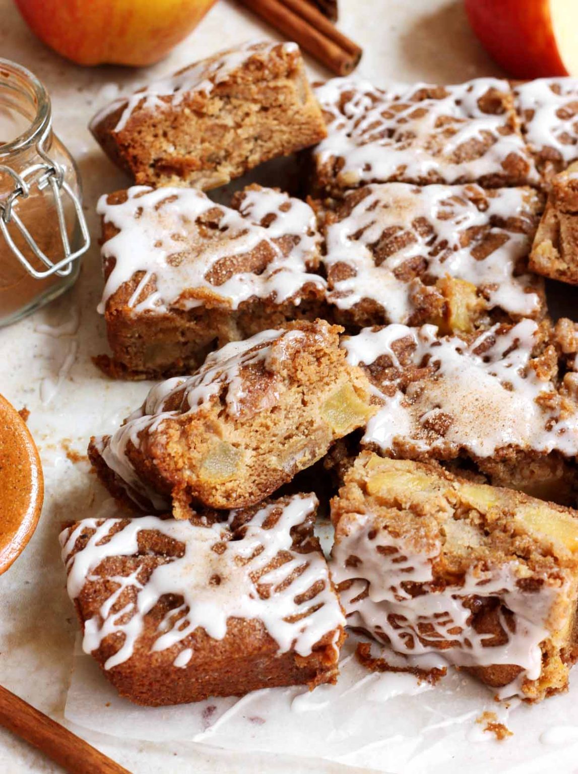 Honey Apple Fritter Bars - Scientifically Sweet