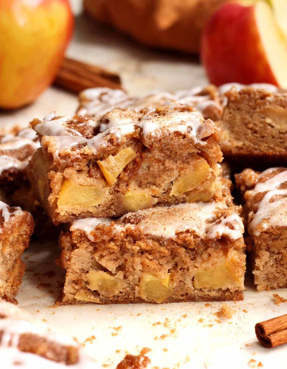 Honey Apple Fritter Bars - Scientifically Sweet