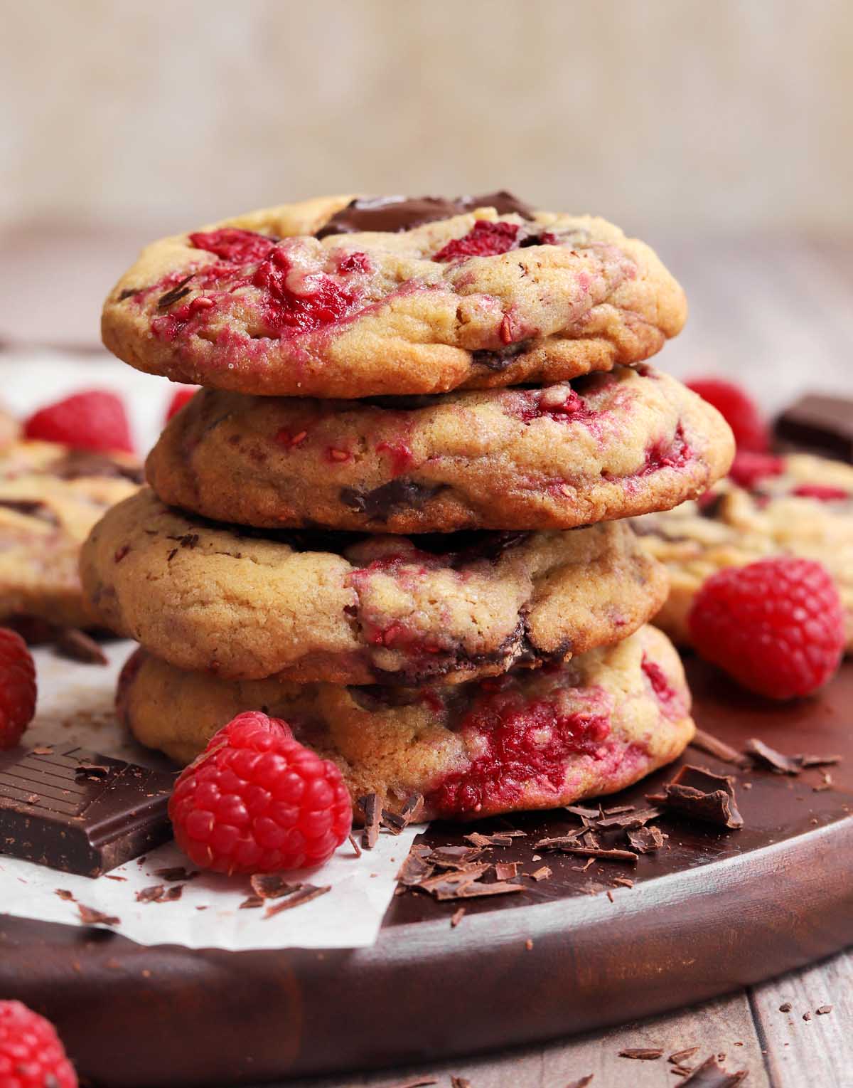 Chewy Raspberry Chocolate Chip Cookies (with Video!) - Scientifically Sweet