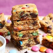 CHEWY Monster Cookie Bars (with VIDEO) - Scientifically Sweet