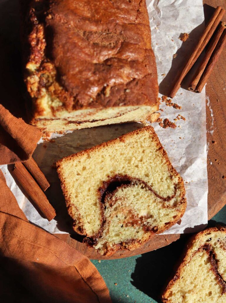 EASY Cinnamon Swirl Loaf Cake (with VIDEO) - Scientifically Sweet