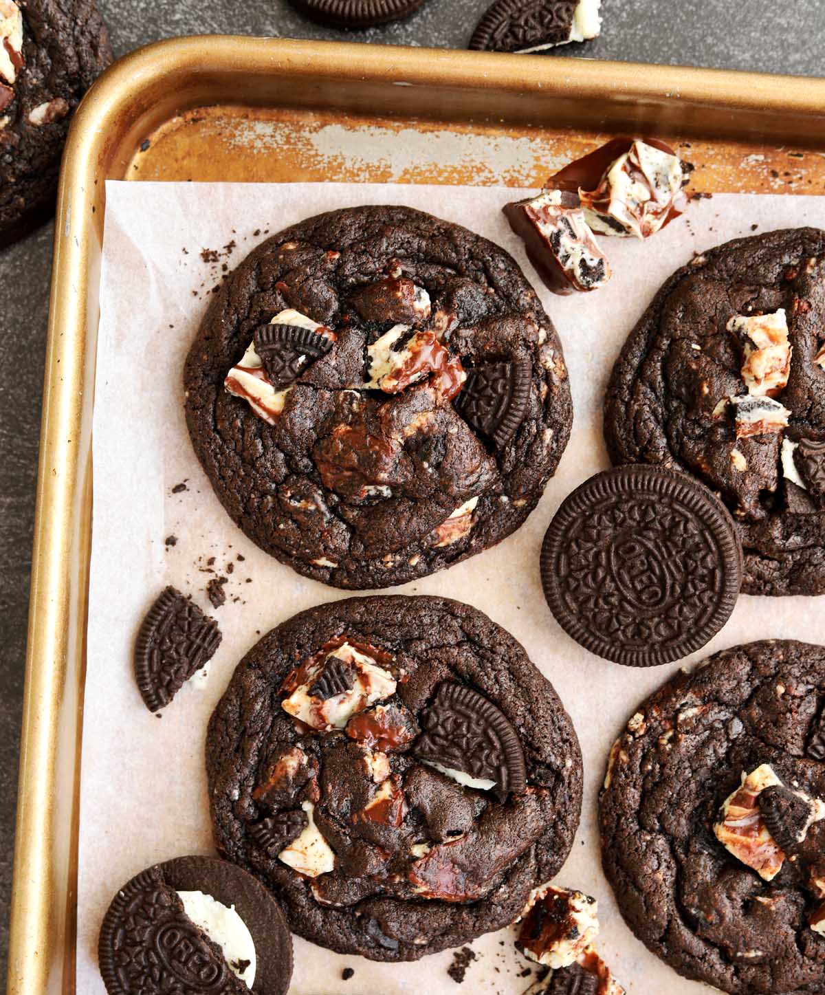 Double Chocolate Cookies and Cream Cookies - Scientifically Sweet
